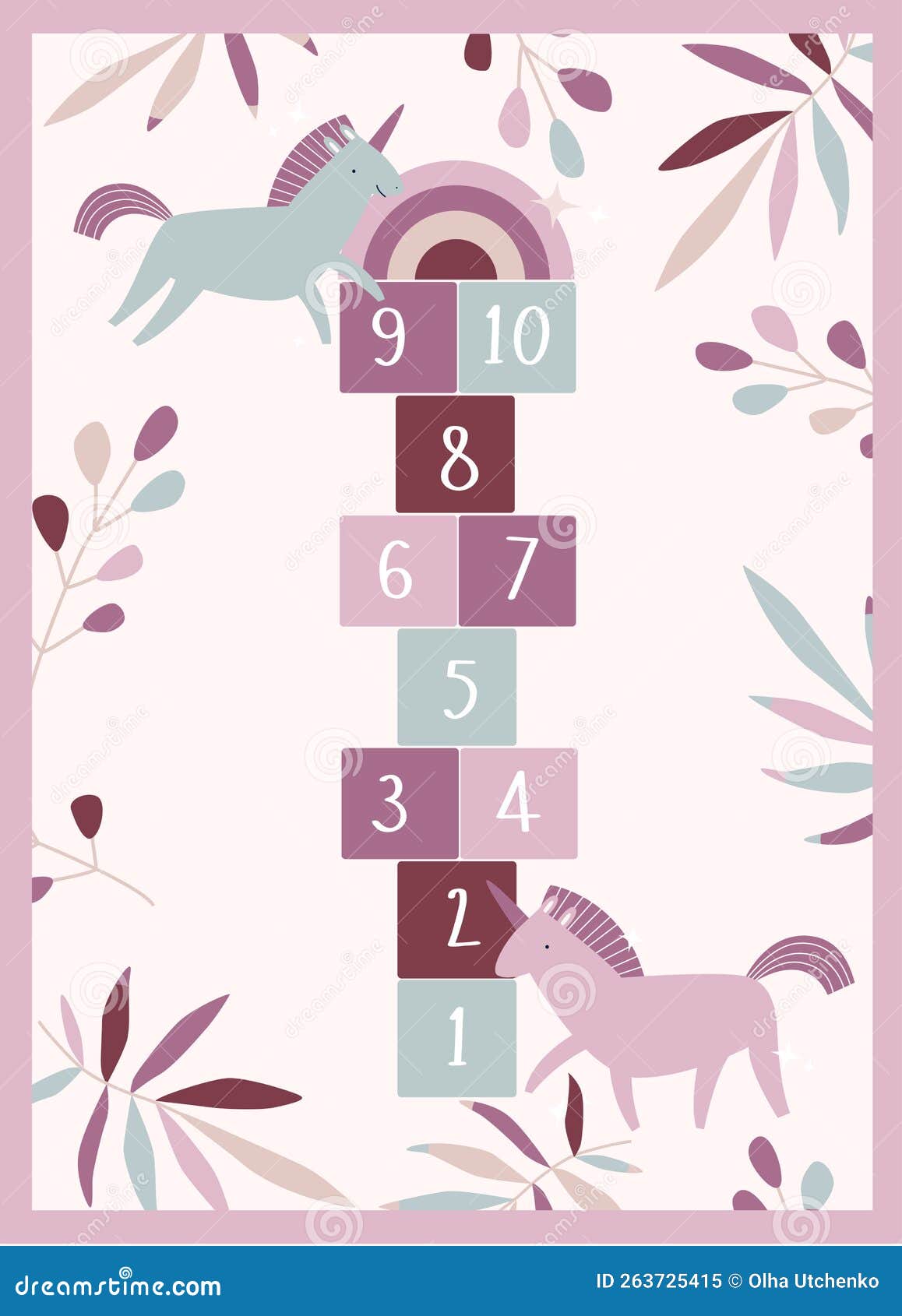 Print. Play Mat for Children with Unicorn. Vector Game for Kids with ...