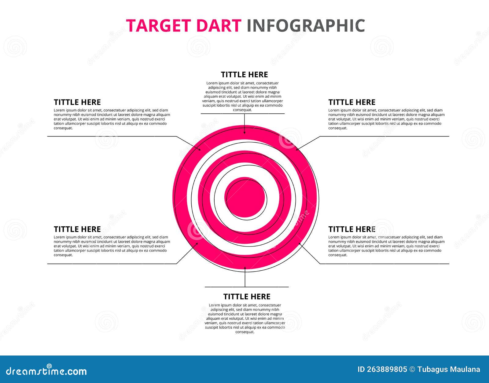 Line Dart Target Infographic Vector Image Illustration Stock Vector ...
