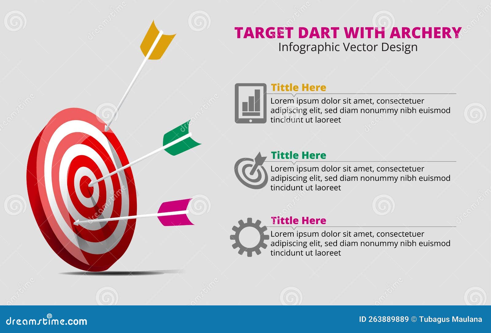 Target Dart with Archery Infographic Vector Design Stock Vector ...