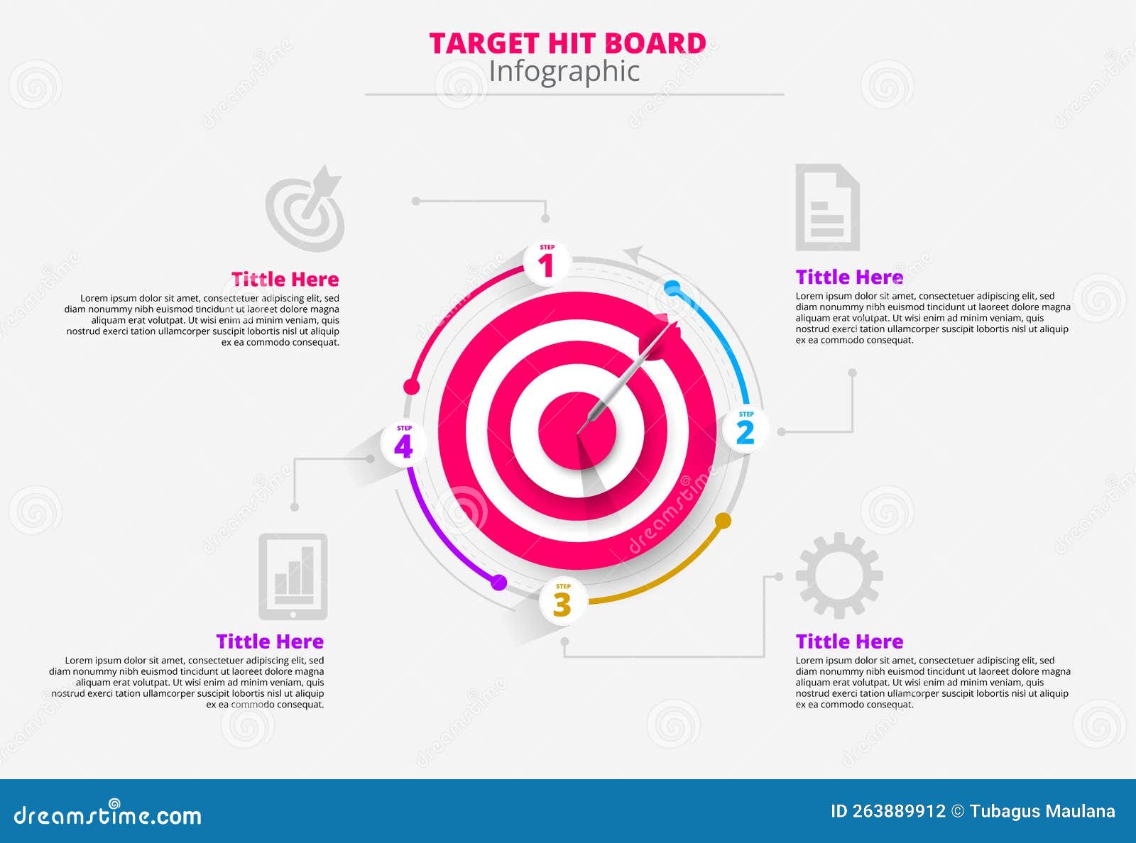 Target Hit Board Infographic Template Vector Design Stock Vector ...
