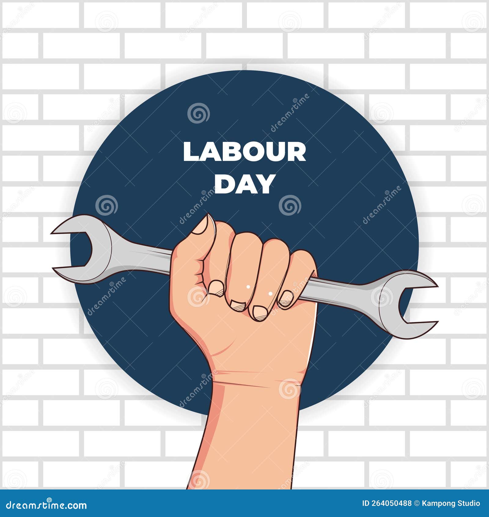 Illustration of Labour Day Celebration with Hand Grasping the Wrench ...