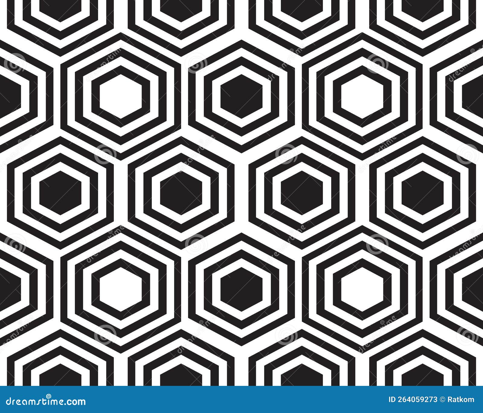 Geometric Black Hexagons Seamless Pattern Stock Illustration ...