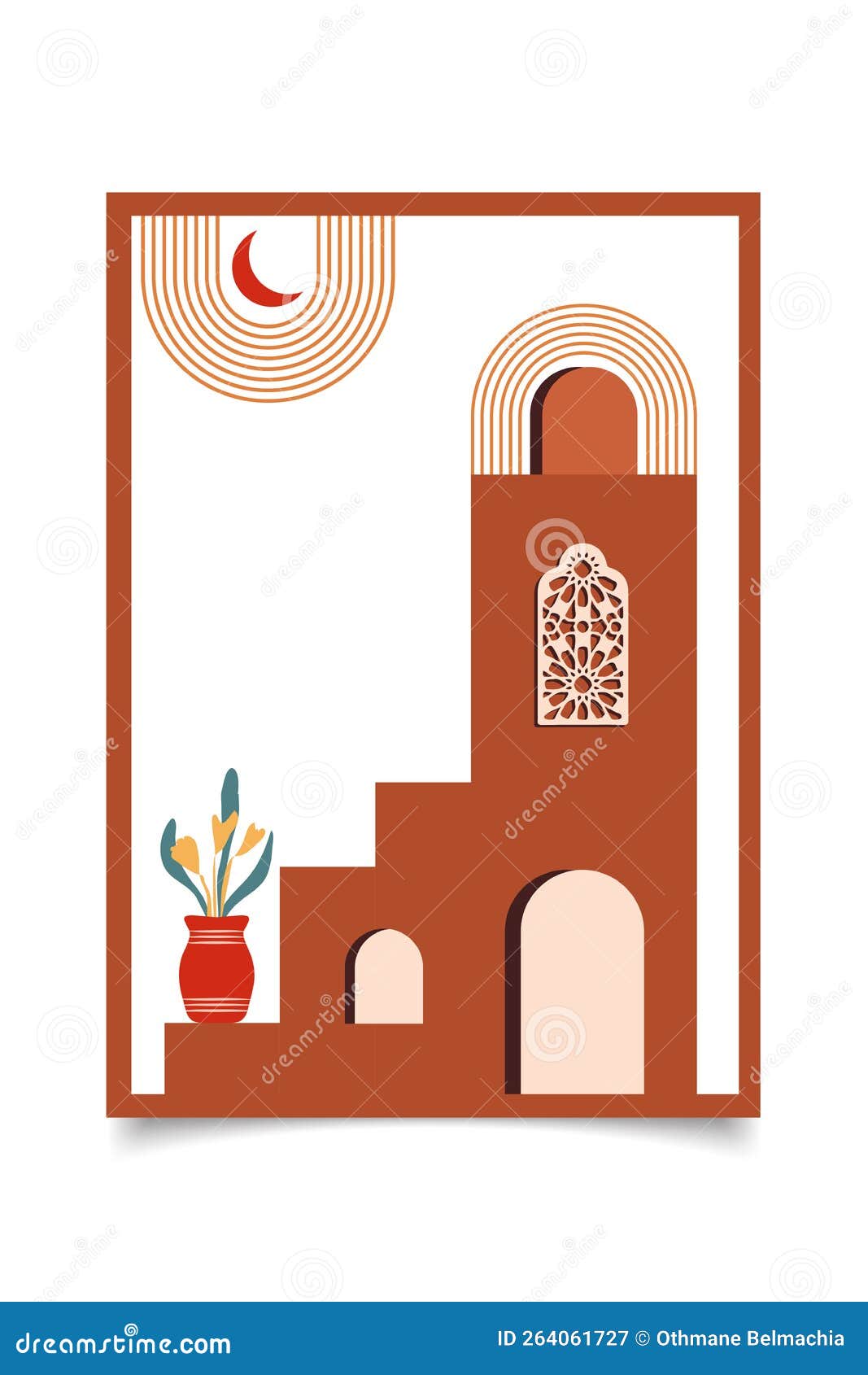 Minimalist Islamic Background. Luxury Gold Outline Islamic Mosque And ...