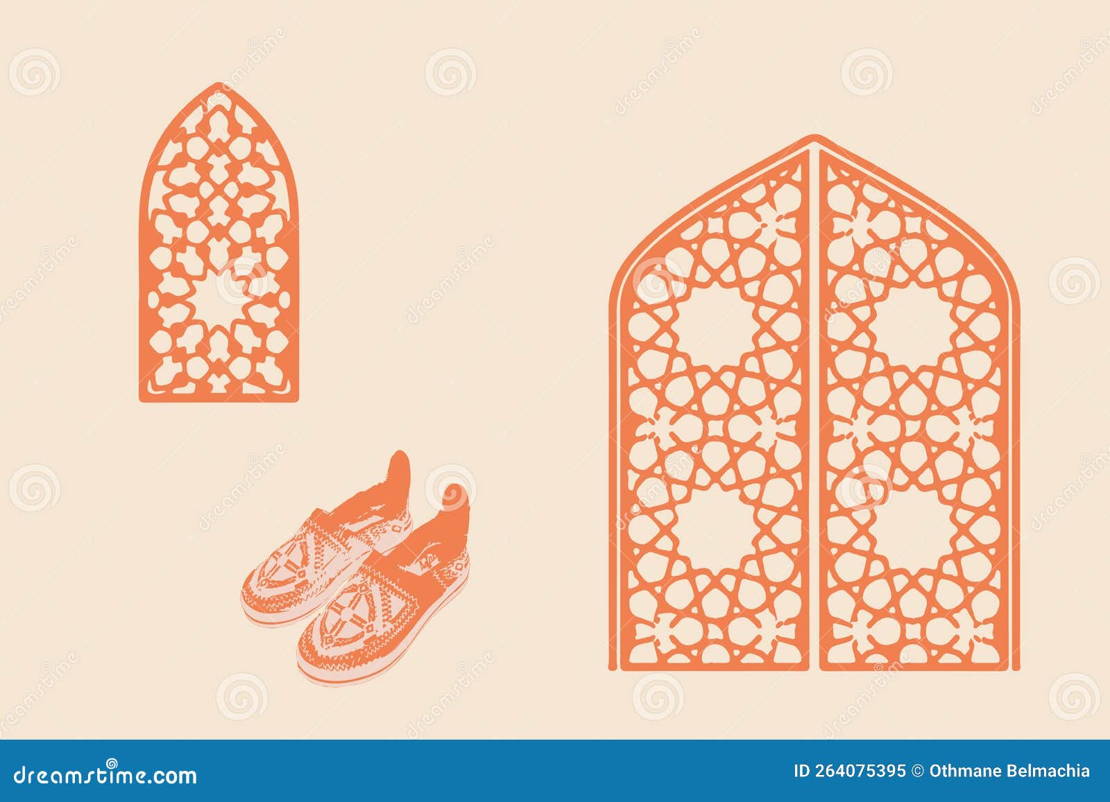 Moroccan Scene. a Moroccan Door, Window and Traditional Craftsmanship ...