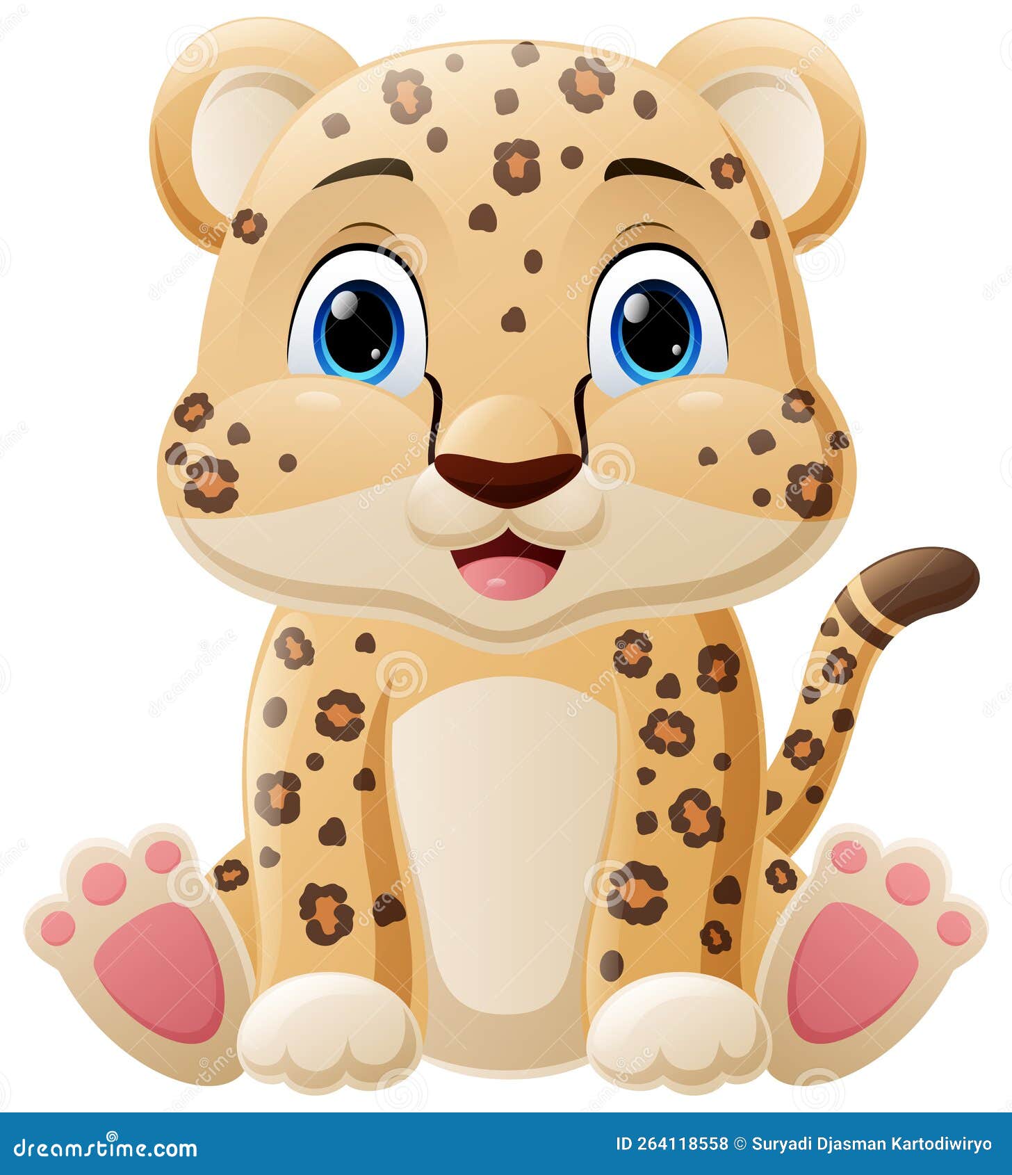 Cute Baby Leopard Cartoon Sitting Stock Vector - Illustration of ...