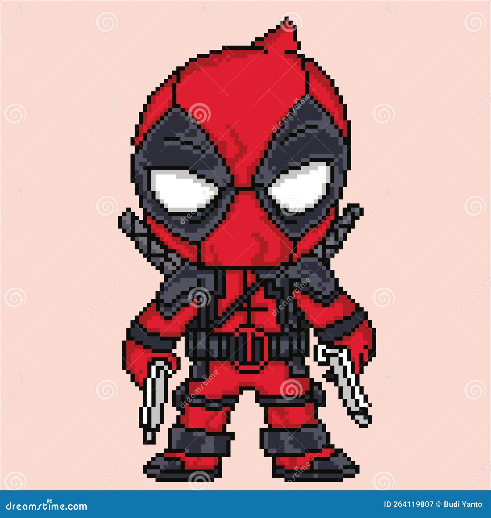 Super Hero Character with Pixel Art Style Stock Vector - Illustration ...