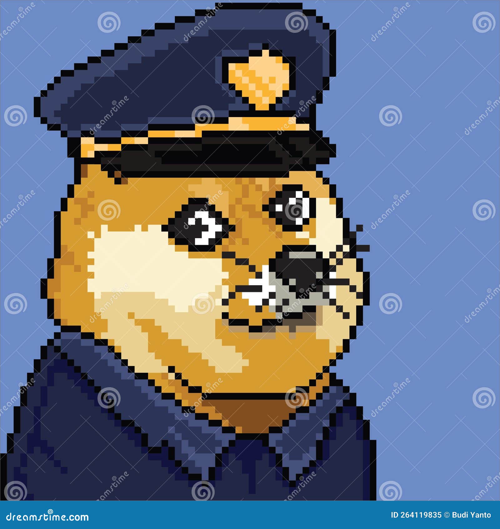 The Vector Character Doge Uses the Attributes in the Pixel Art Style ...