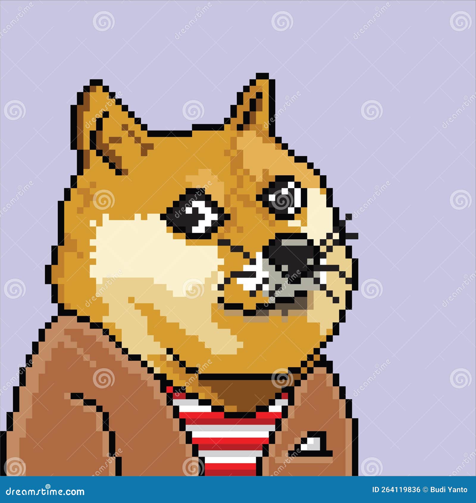 The Vector Character Doge Uses the Attributes in the Pixel Art Style ...