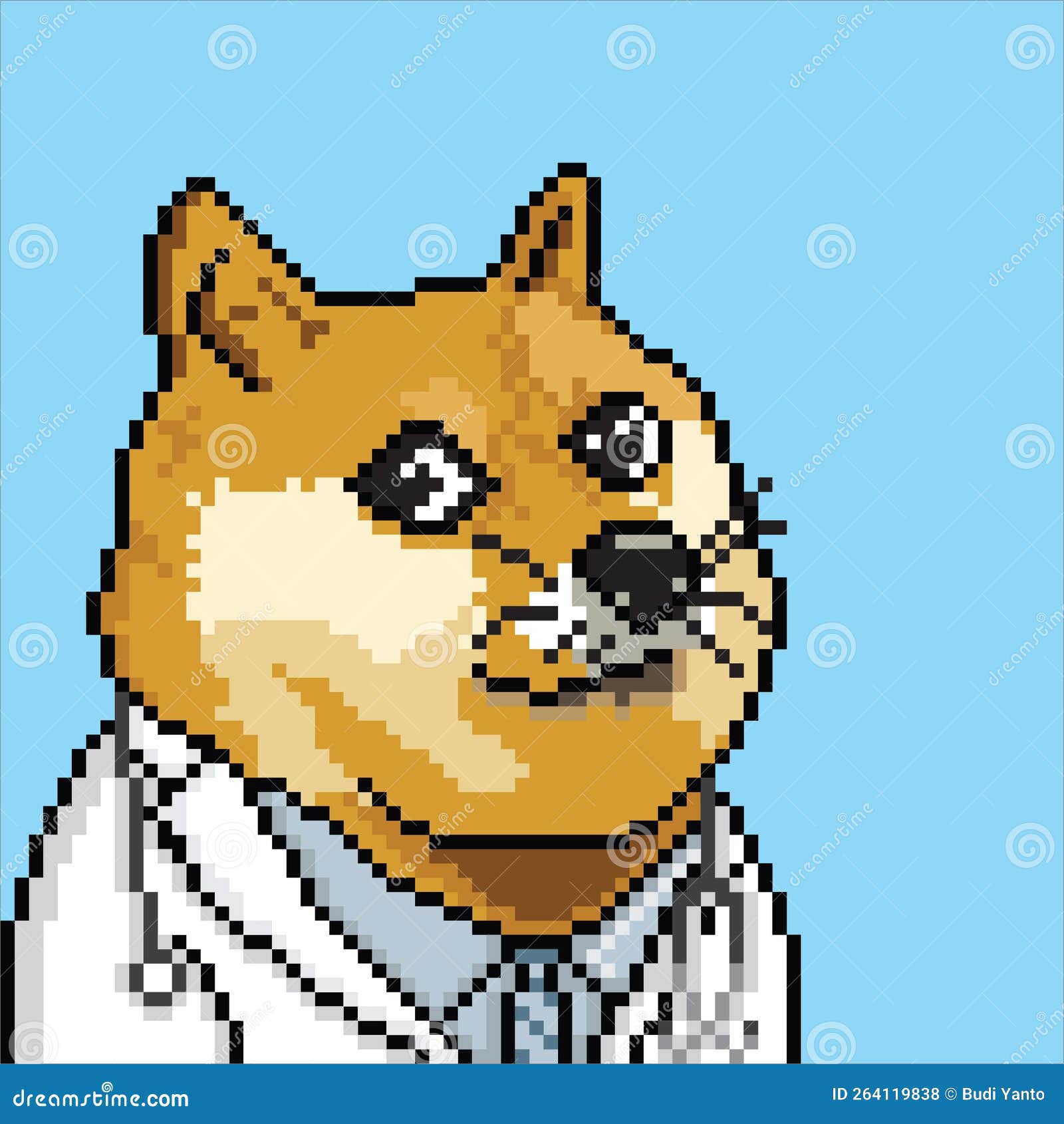 The Vector Character Doge Uses the Attributes in the Pixel Art Style ...