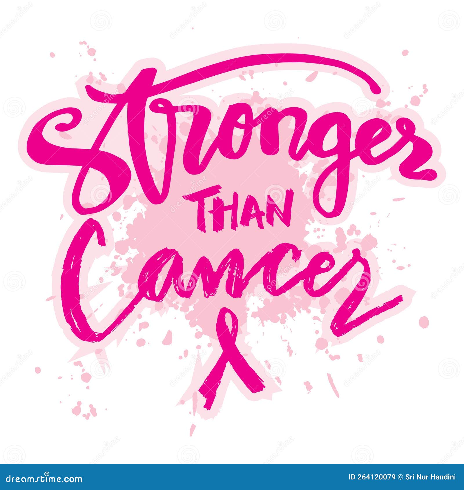Stronger Than Cancer, Hand Lettering. Stock Illustration - Illustration ...