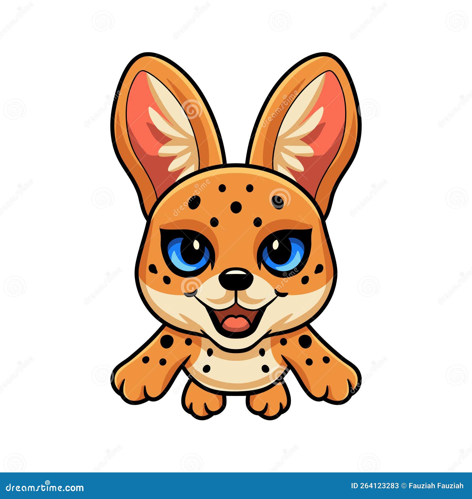 Cute Serval Cat Cartoon Flying Stock Vector - Illustration of leopard ...