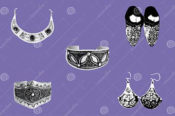 Arabic Jewelry Vector Amazigh Tuareg Symbol, Moroccan Tradition Stock ...