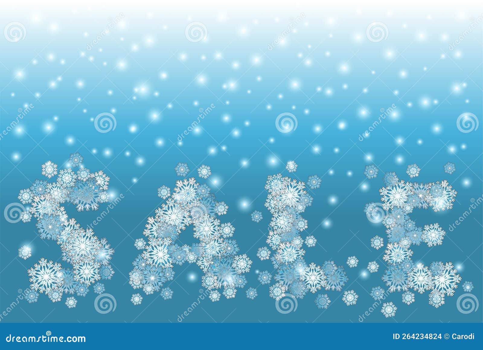 Winter Sale Card with Xmas Snowflakes Stock Vector - Illustration of ...
