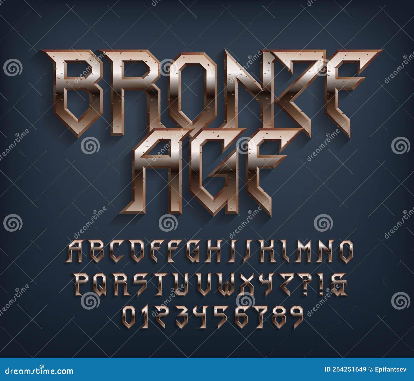 Bronze Alphabet On White Background. 3D Letters Numbers And Font ...