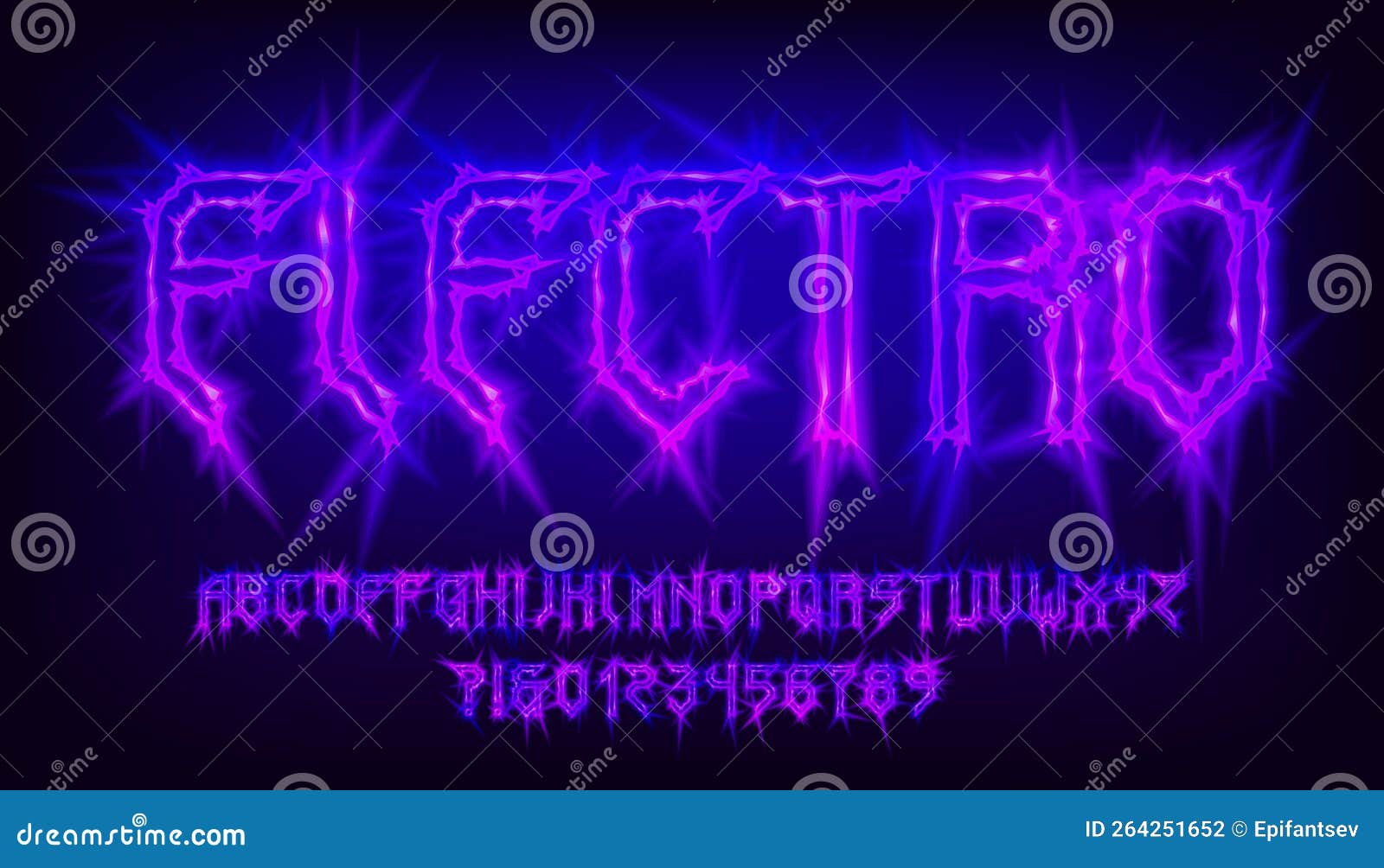 Electro Alphabet Of Iridescent Letters Of Shining Rings. Display ...