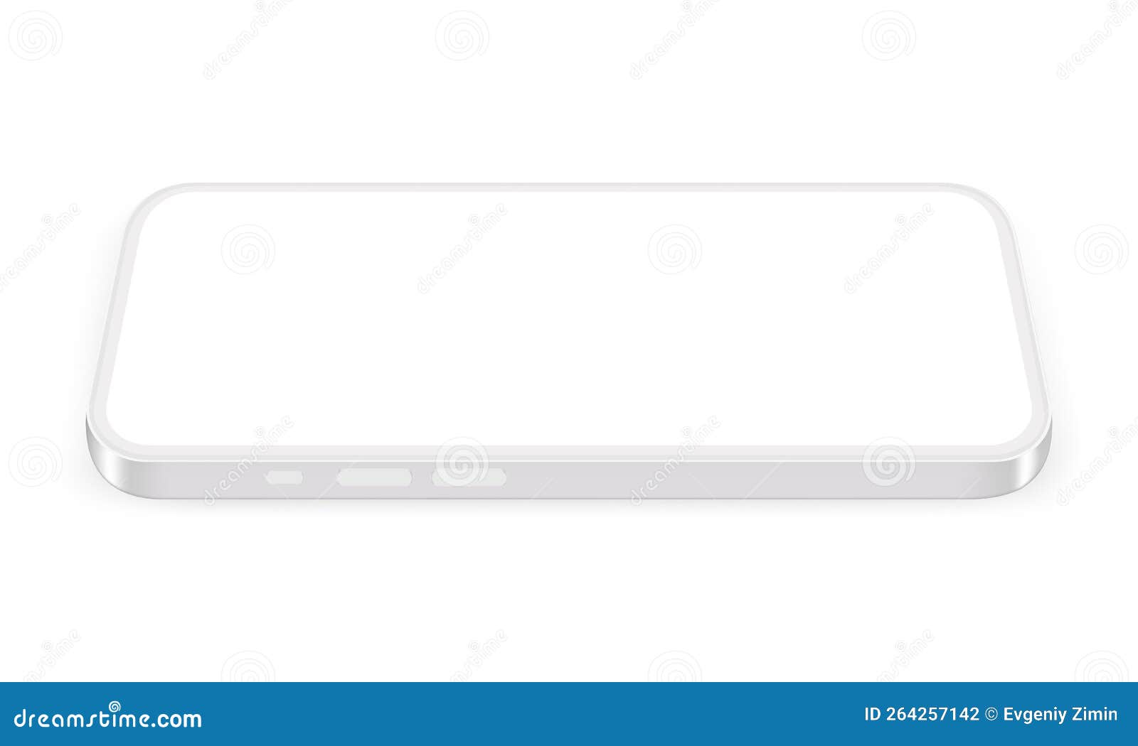 Modern Clay Phone Mockup with Blank Screen, Perspective Lying View ...