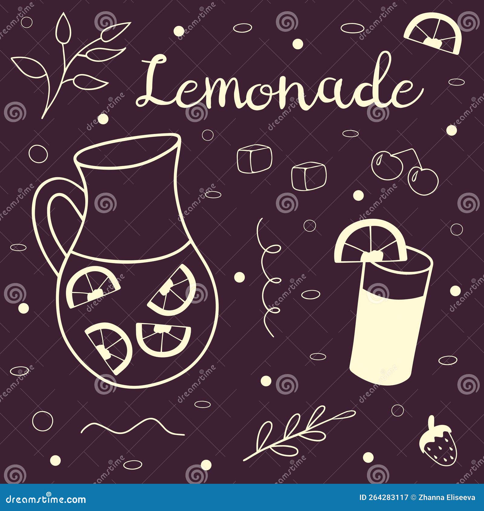 Poster Lemonade Chalk Vector Illustration | CartoonDealer.com #78341690