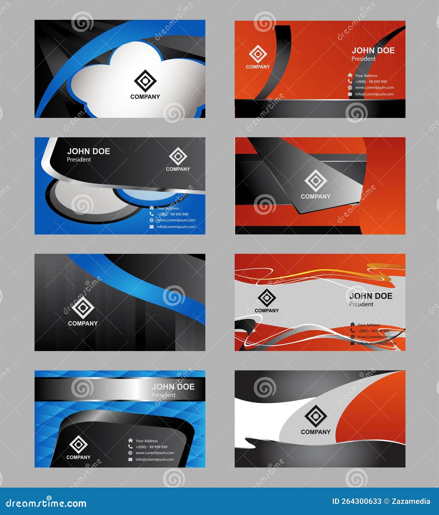 Modern Business Card Collection Stock Vector - Illustration of green ...