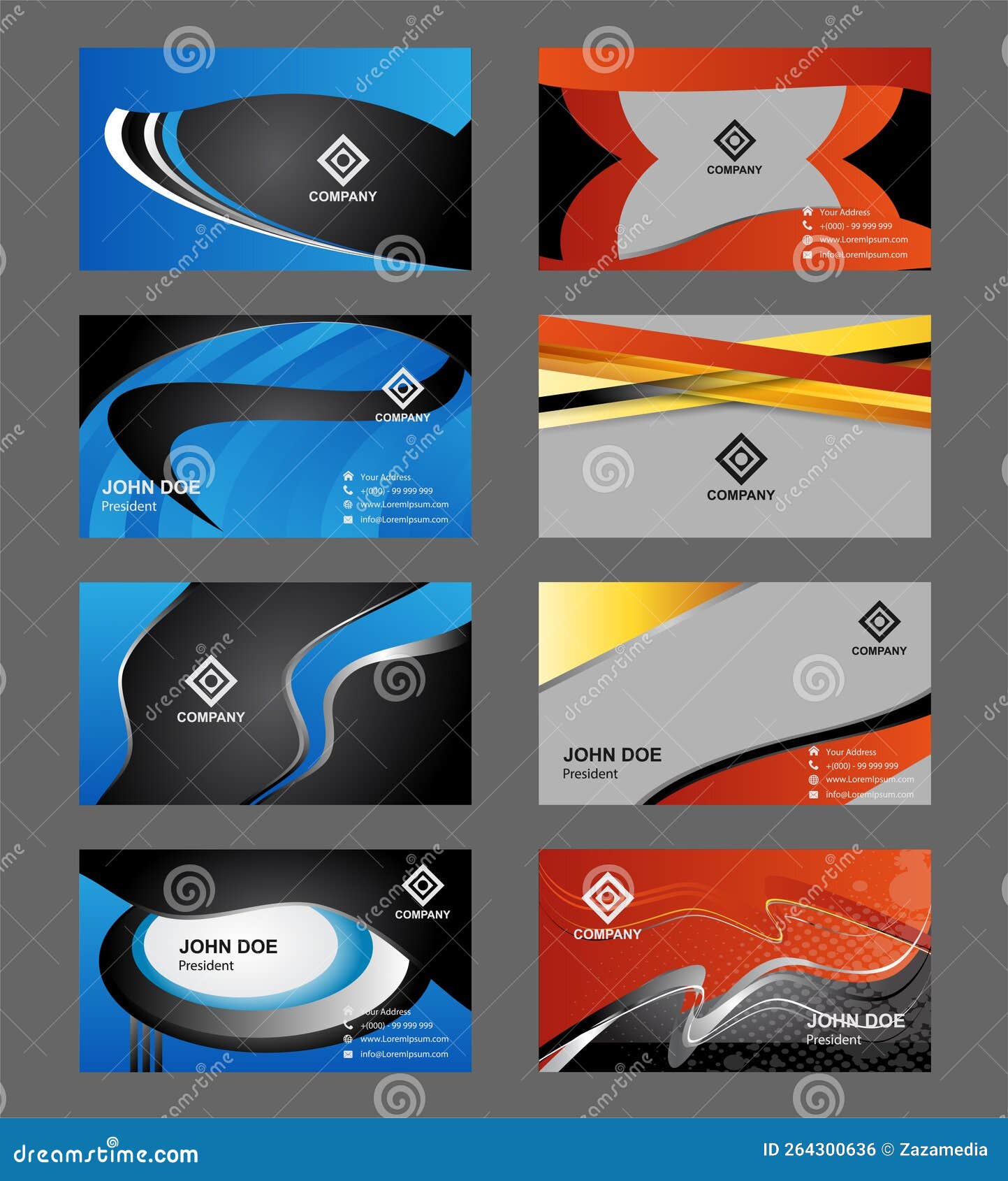 Modern Business Card Collection Stock Vector - Illustration of clean ...