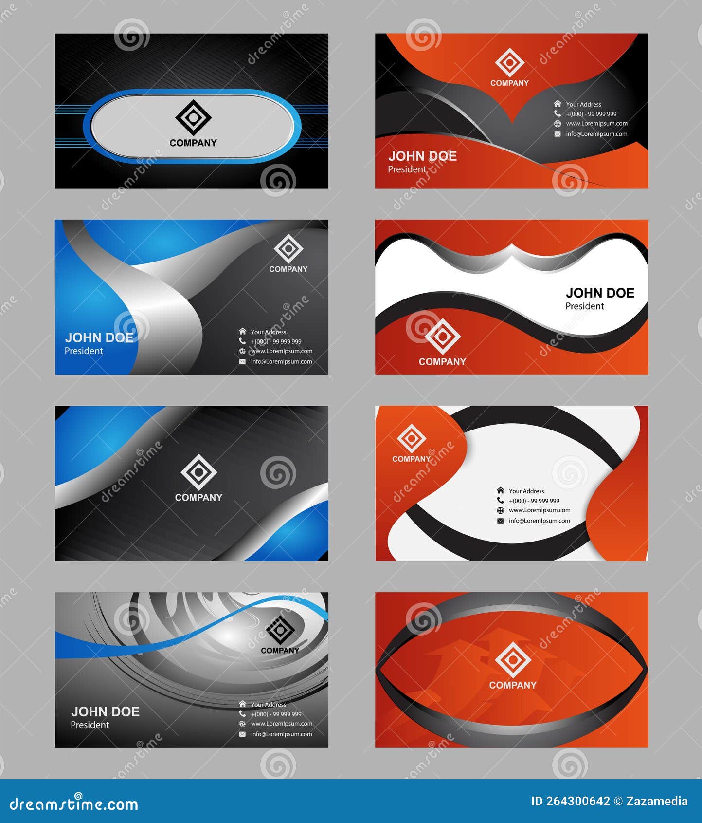 Modern Business Card Collection Stock Vector - Illustration of business ...