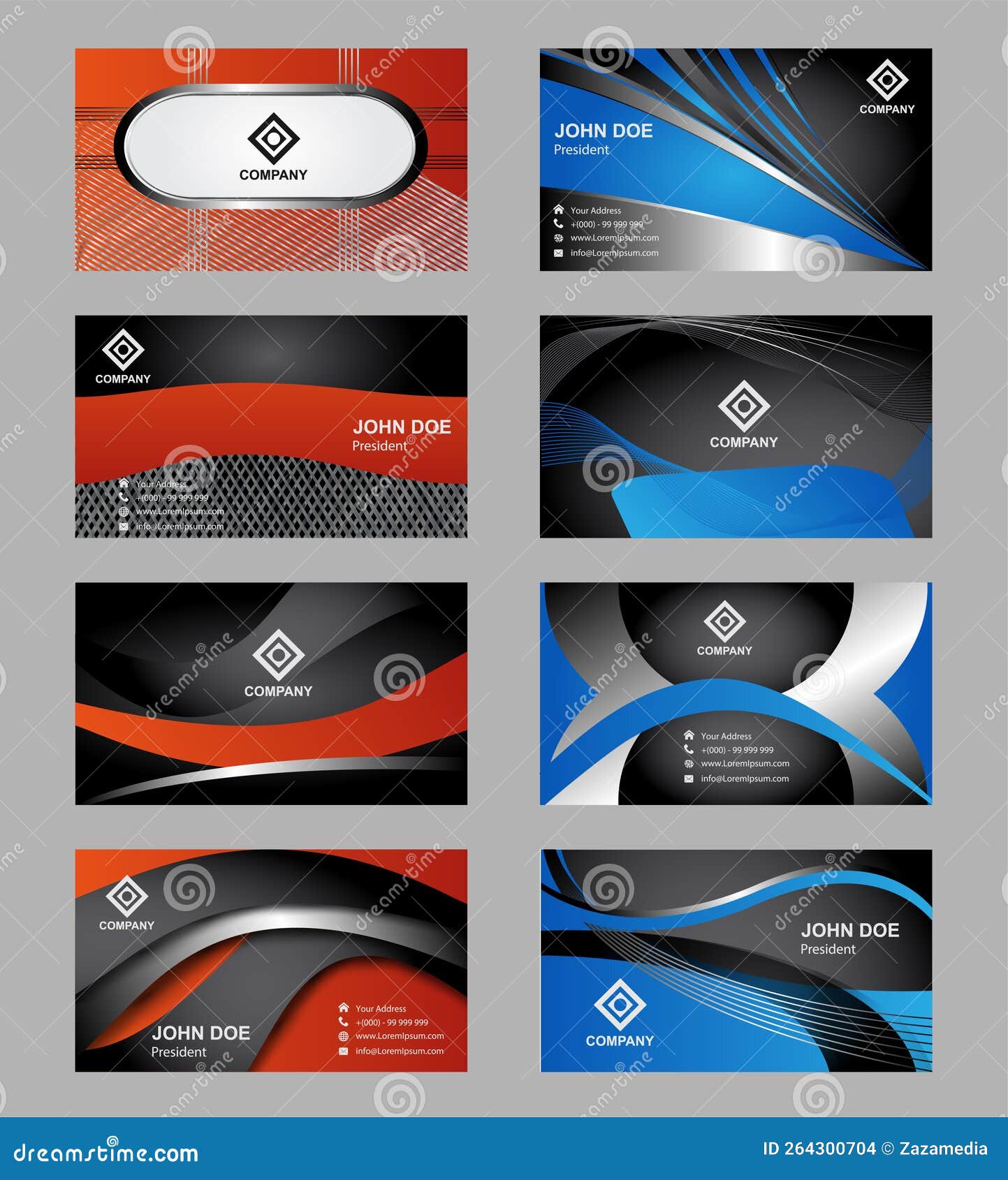 Vector Business Card Template Set, Elements for Design Stock Vector ...