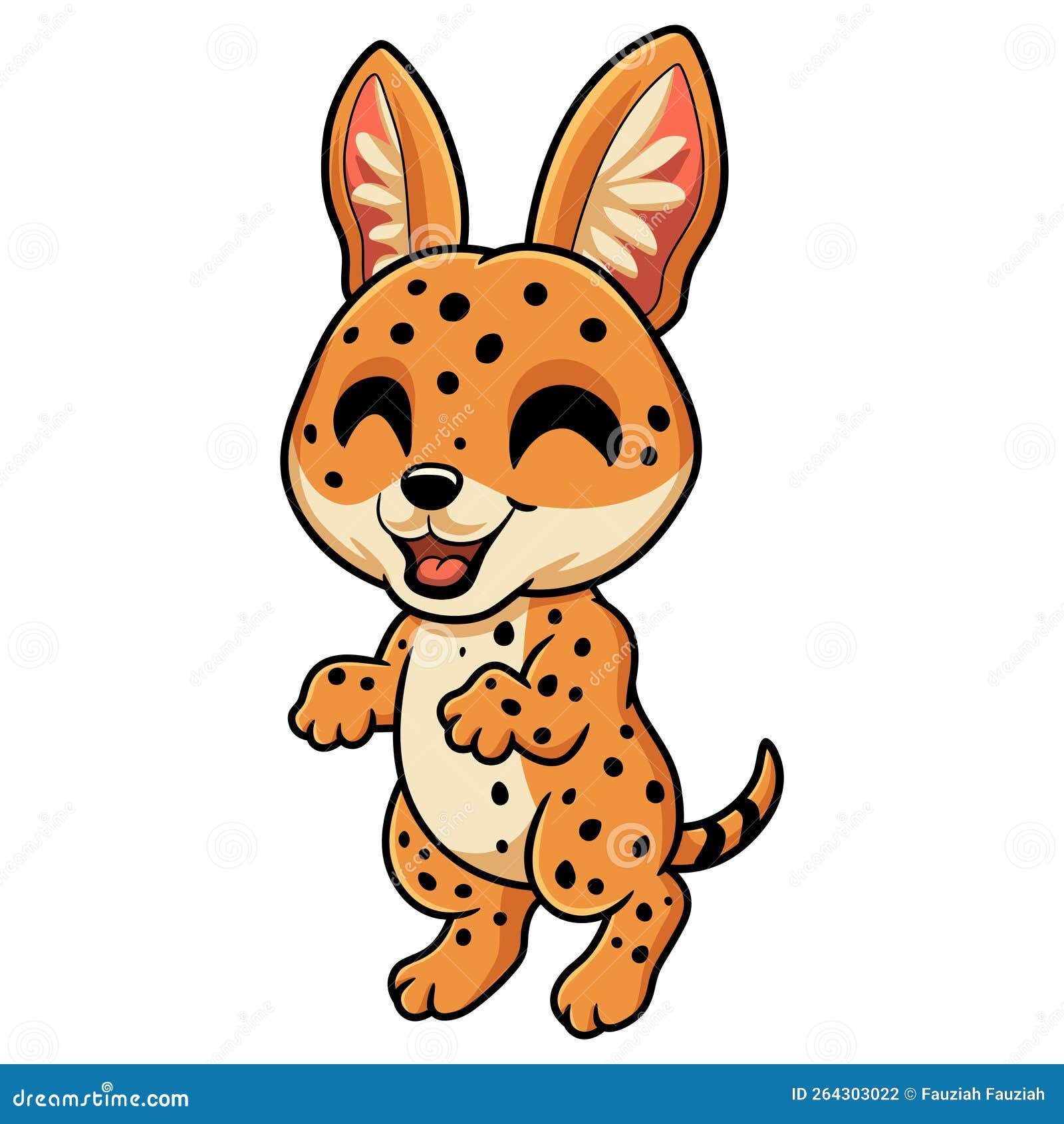 Cute Serval Cat Cartoon Standing Stock Vector - Illustration of ...