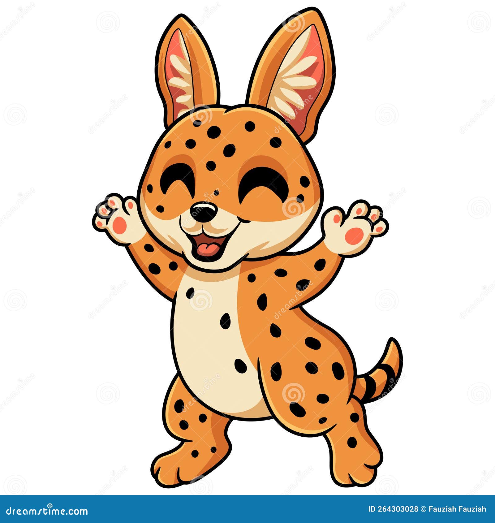 Cute Serval Cat Cartoon Walking Stock Vector - Illustration of serval ...