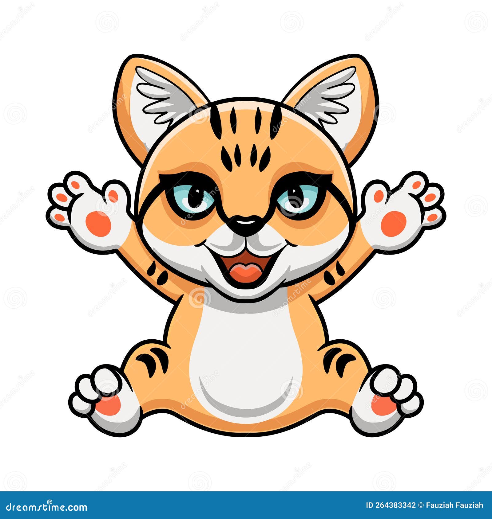 Cute Sand Cat Cartoon Sitting Stock Vector - Illustration of mammal ...