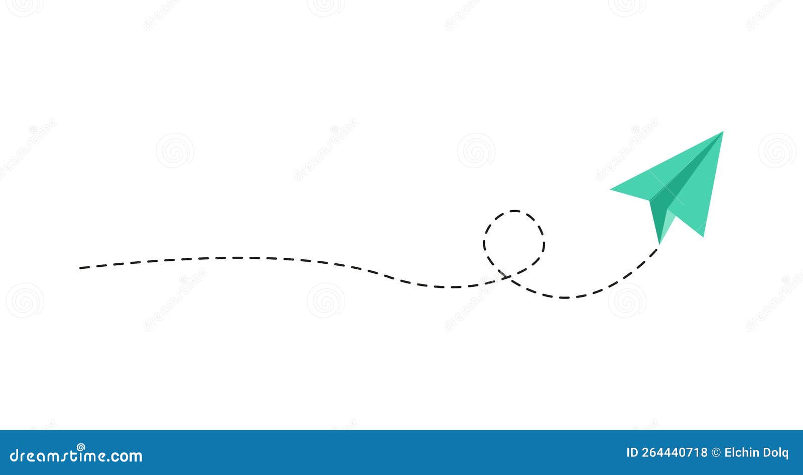 Dashed line paper airplane stock illustration. Illustration of arrows ...