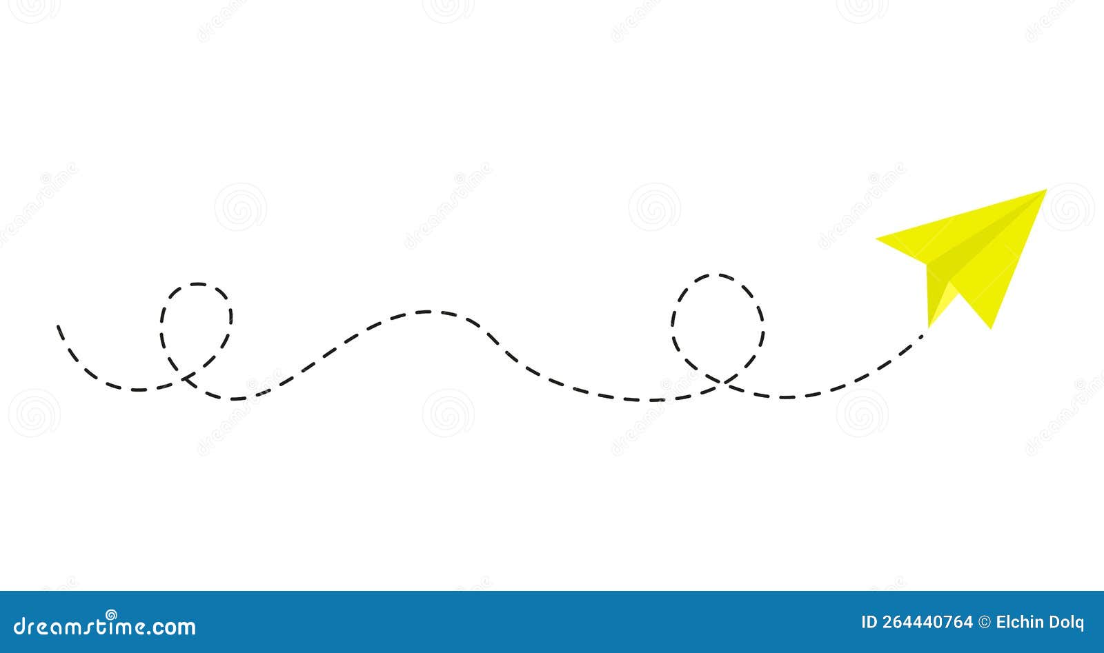 Dashed line paper airplane stock vector. Illustration of dividers ...