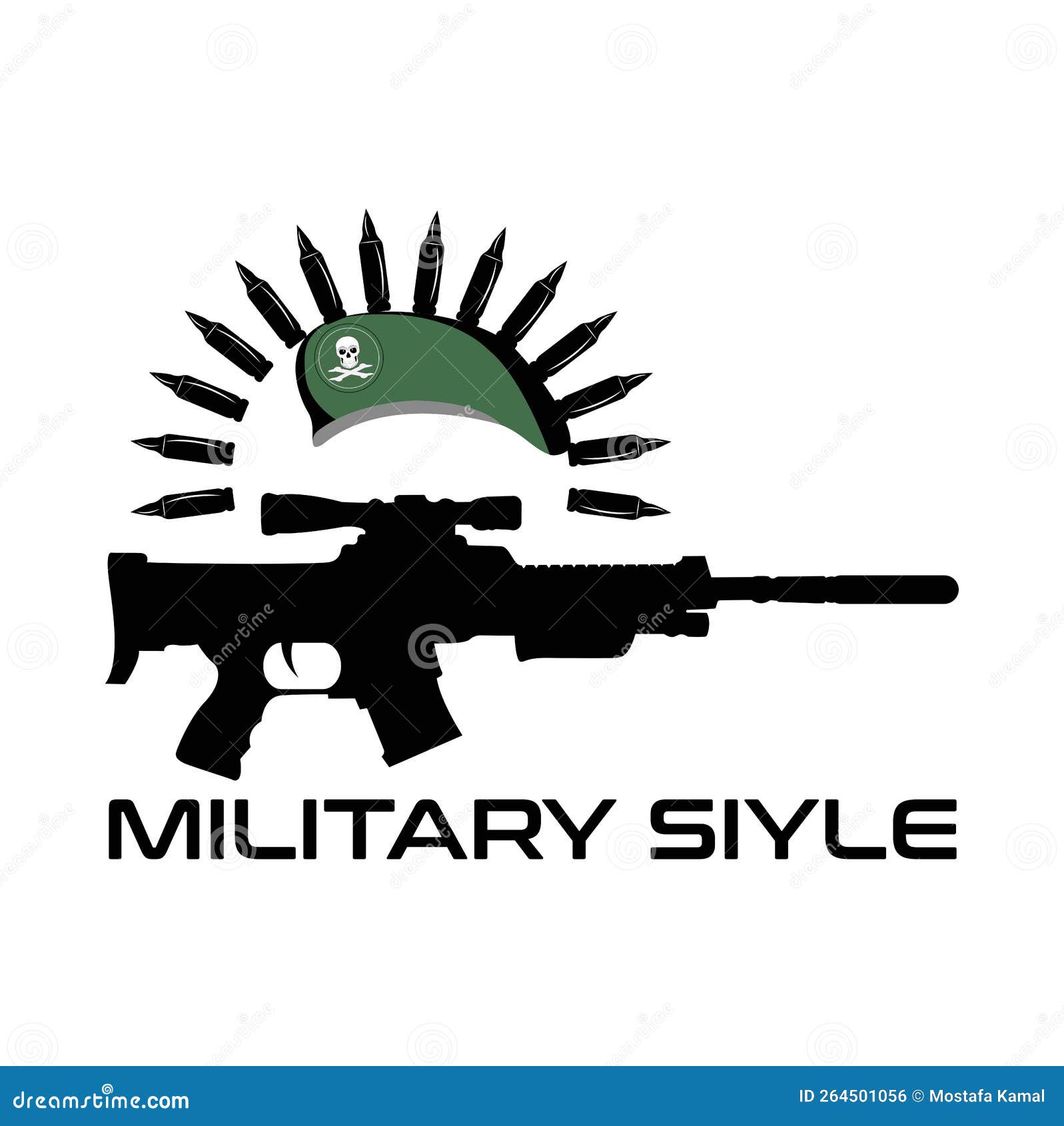 Modern Gun logo design stock vector. Illustration of symbol - 264501056