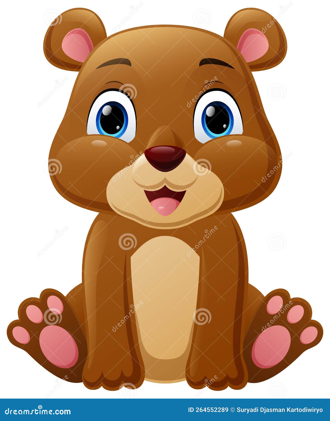 Cute Little Bear Cartoon Sitting Stock Vector - Illustration of icon ...