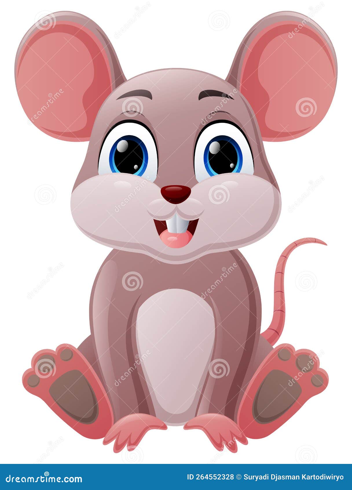 Cute Little Mouse Cartoon Sitting Stock Vector - Illustration of nose ...