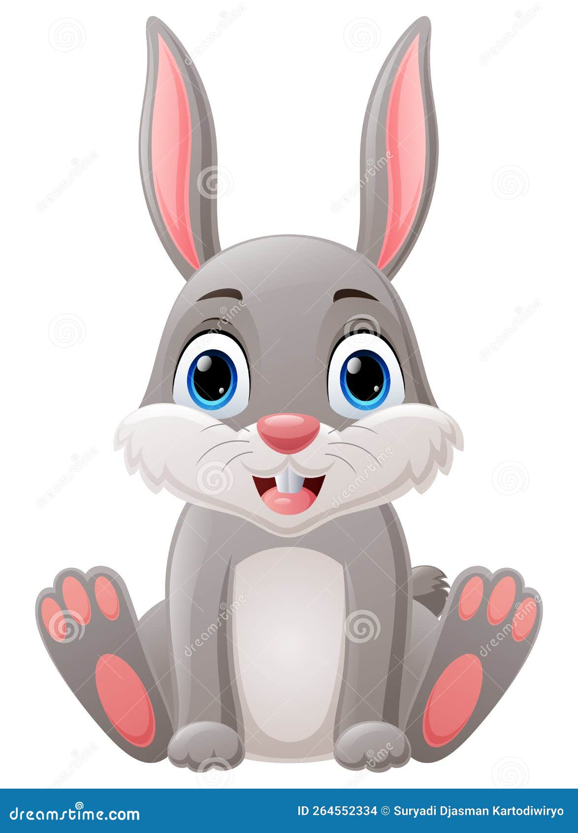 Cute Little Rabbit Cartoon Sitting Stock Vector - Illustration of happy ...