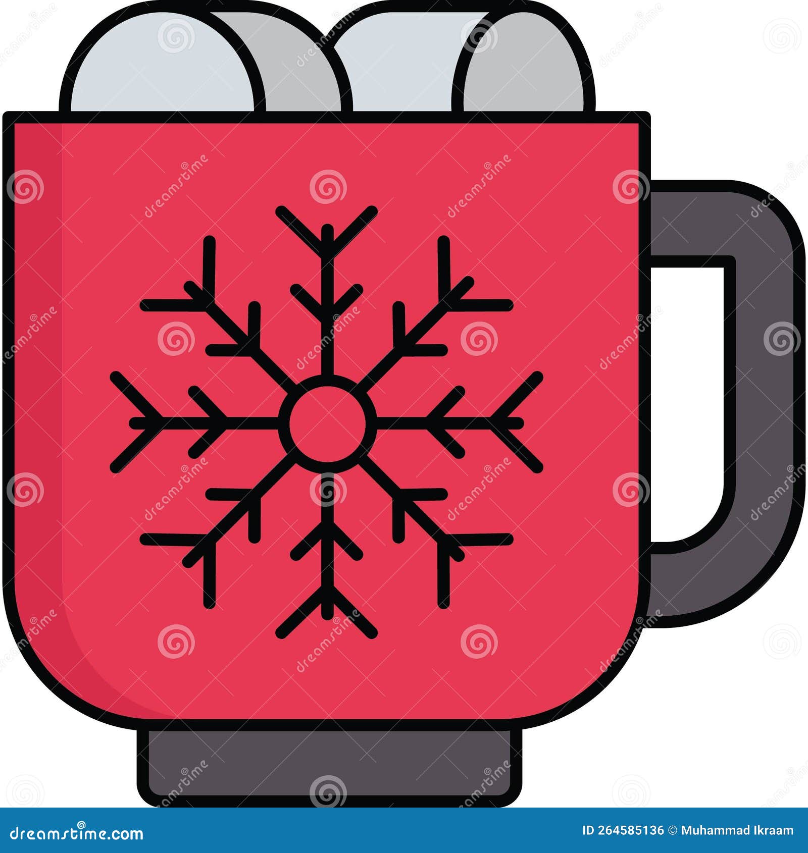 Christmas Mug Which Can Easily Modify or Edit Stock Vector ...
