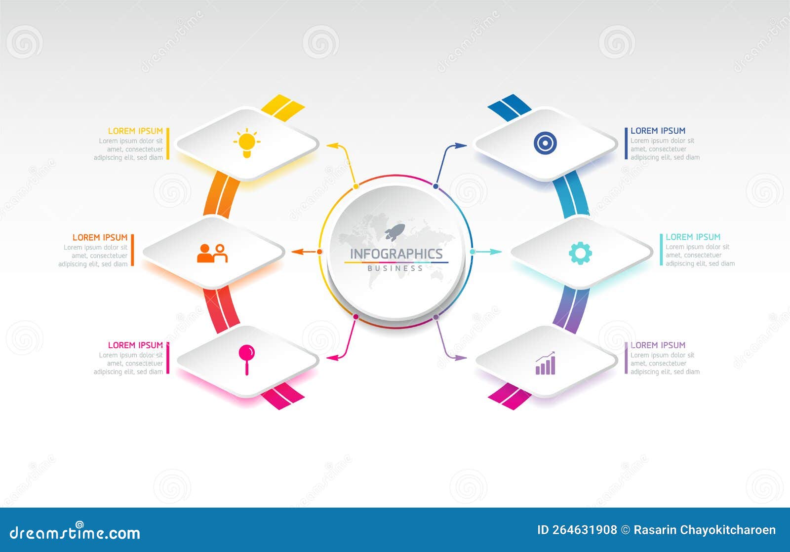 Connecting Steps Business Infographic Template Stock Vector ...