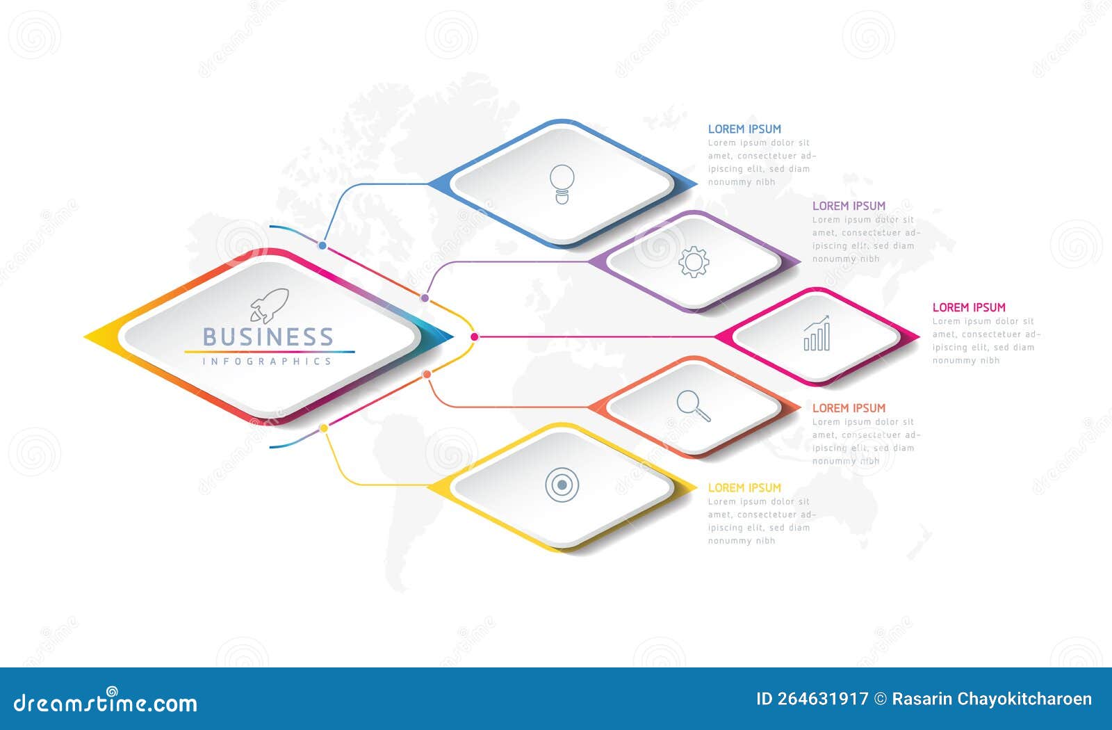 Connecting Steps Business Infographic Template Stock Vector ...