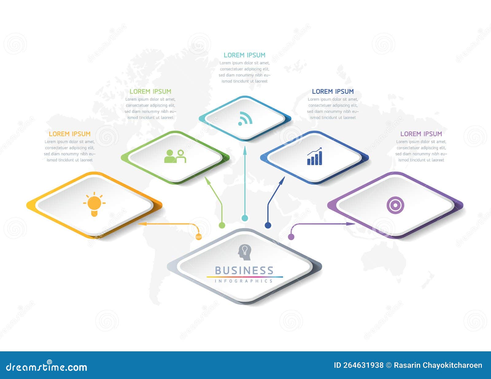 Connecting Steps Business Infographic Template Stock Vector ...
