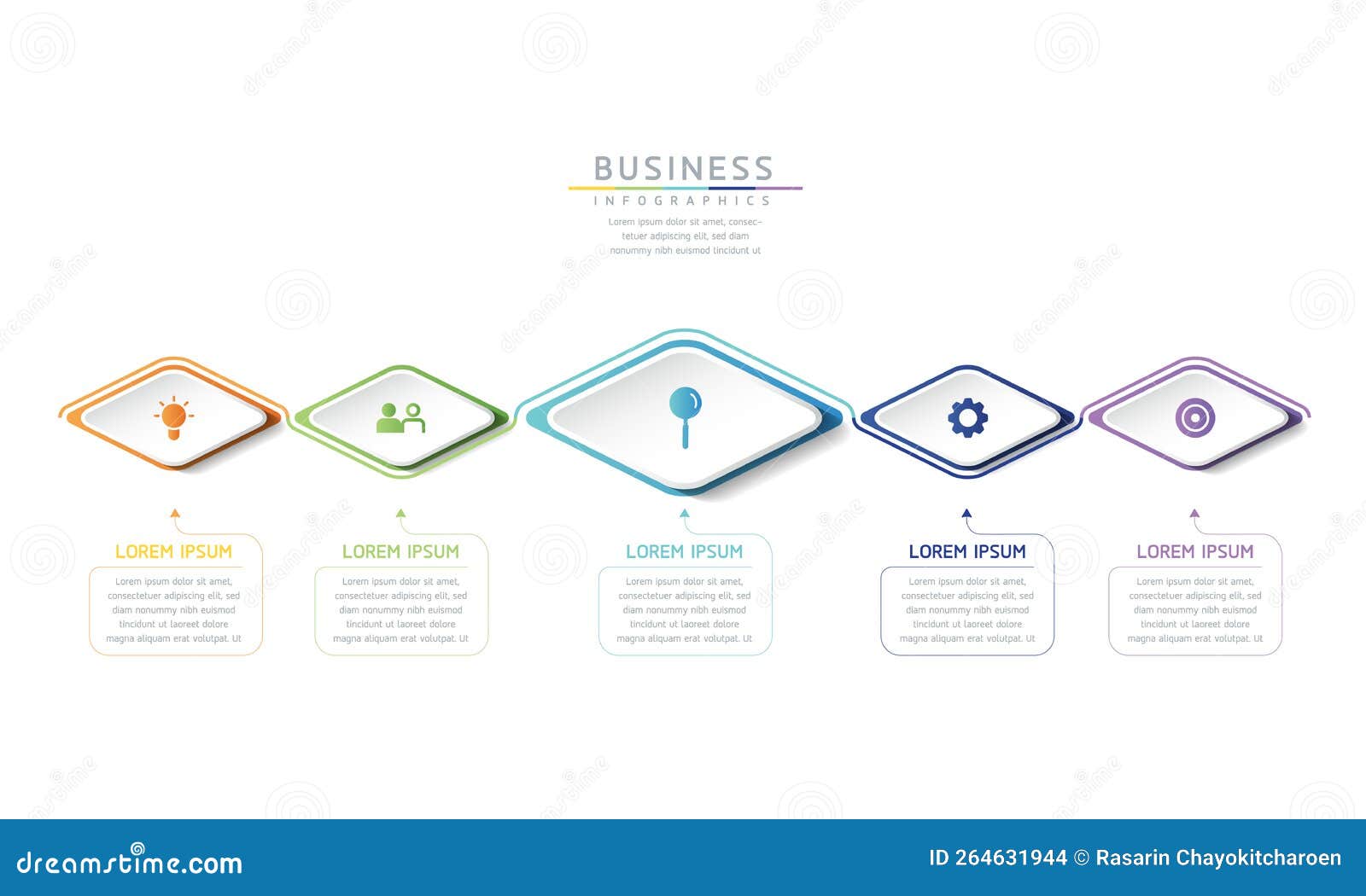 Connecting Steps Business Infographic Template Stock Vector ...
