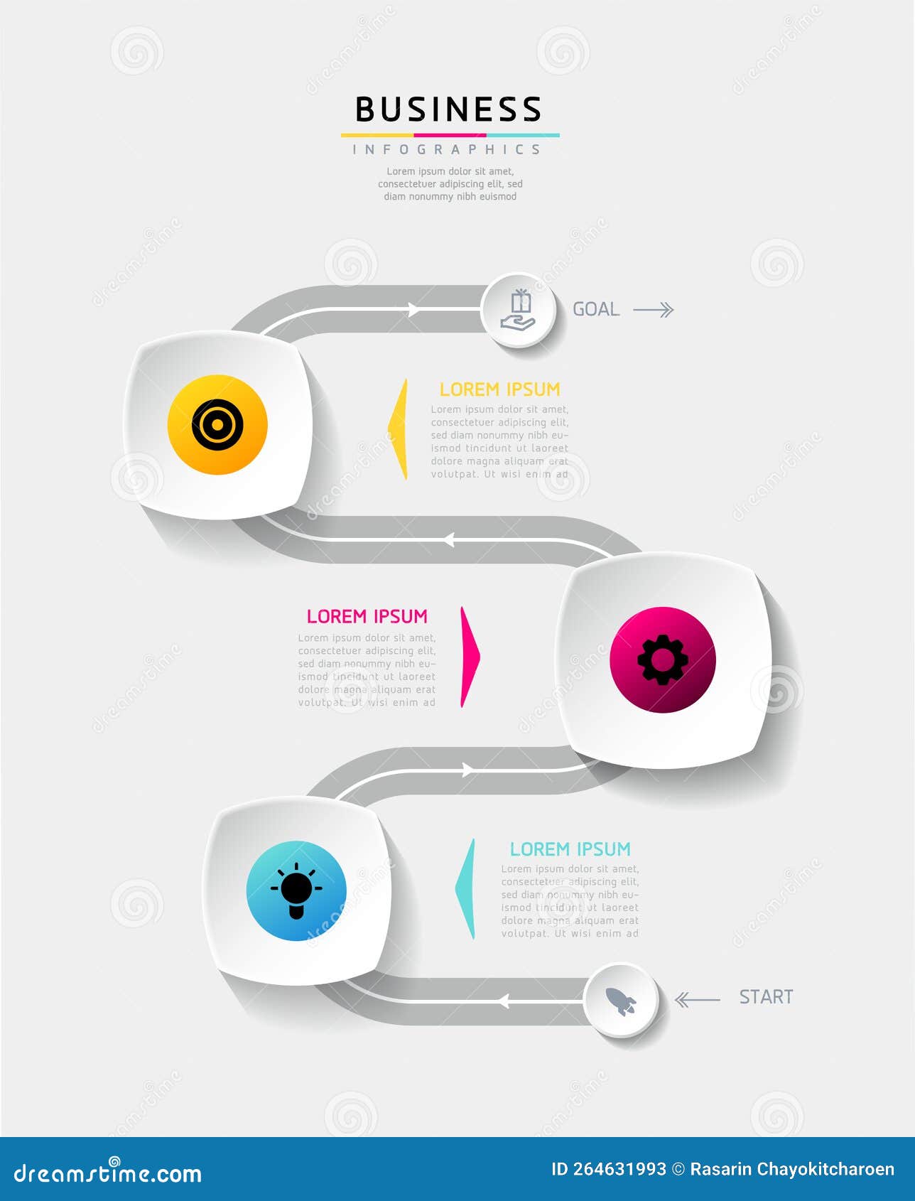 Connecting Steps Business Infographic Template Stock Vector ...