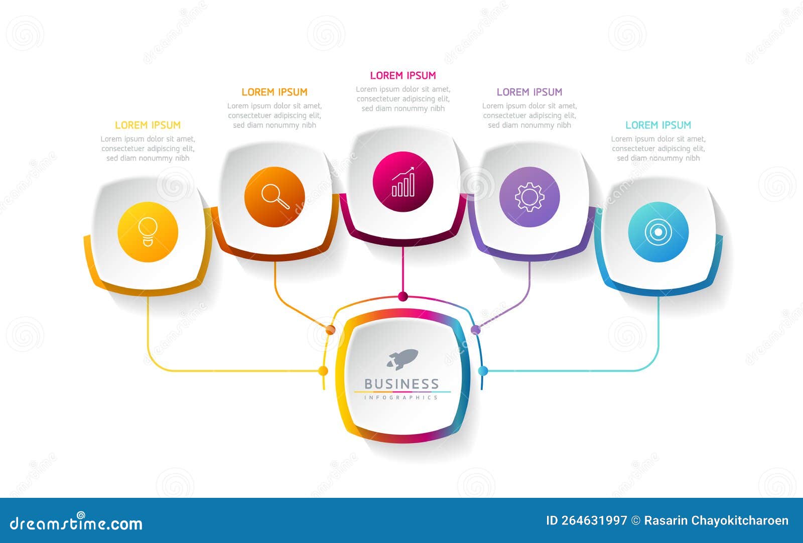 Connecting Steps Business Infographic Template Stock Vector ...