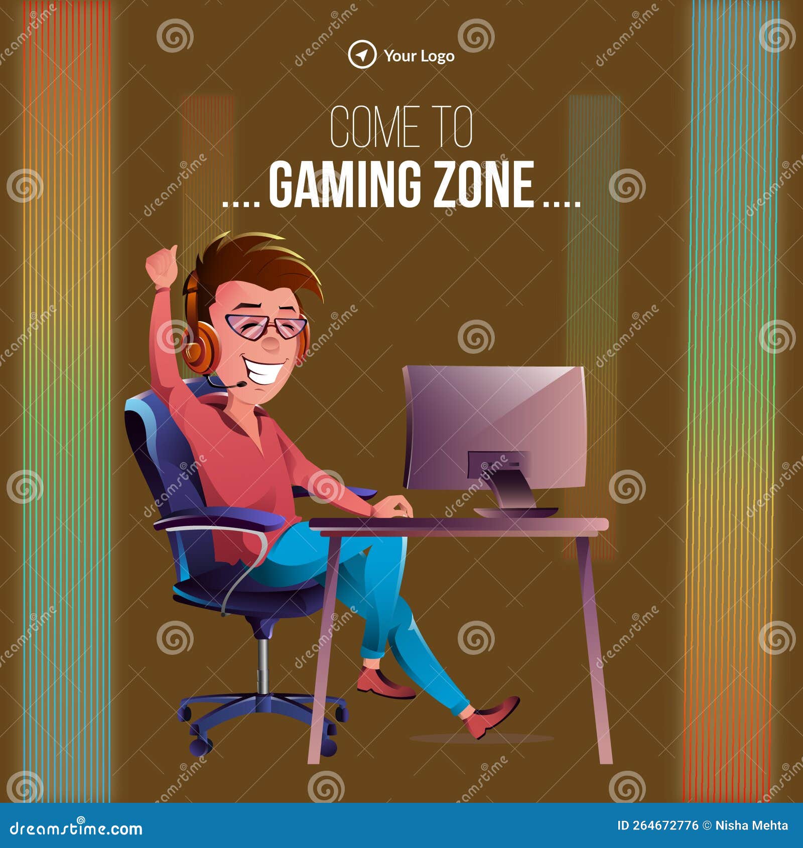 Banner Design of Come To Gaming Zone Stock Vector - Illustration of ...