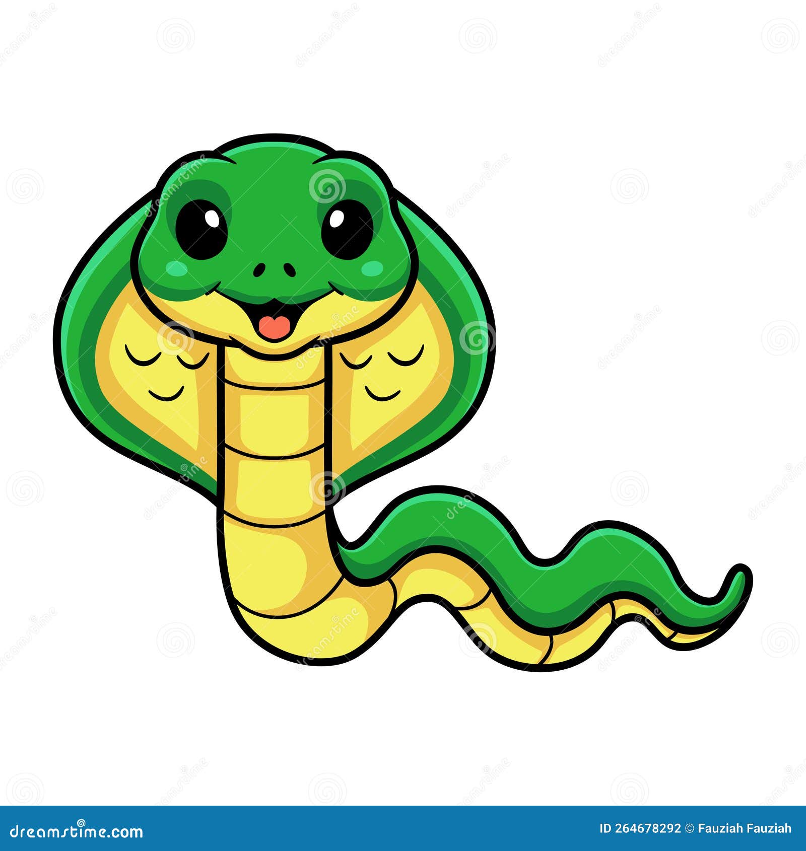 Cute Little Cobra Snake Cartoon Stock Vector - Illustration of funny ...