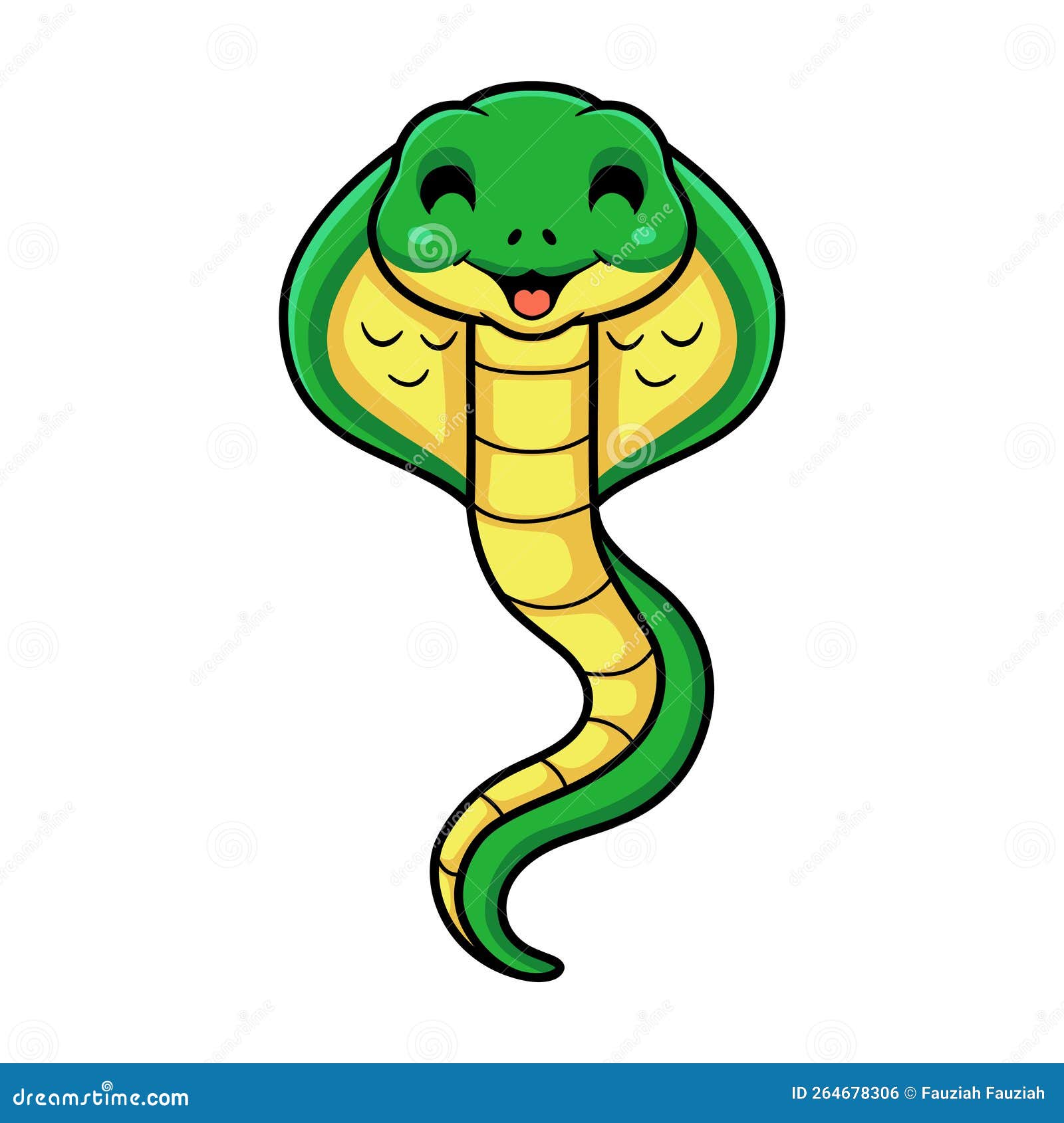 Cute Little Cobra Snake Cartoon Stock Vector - Illustration of creature ...