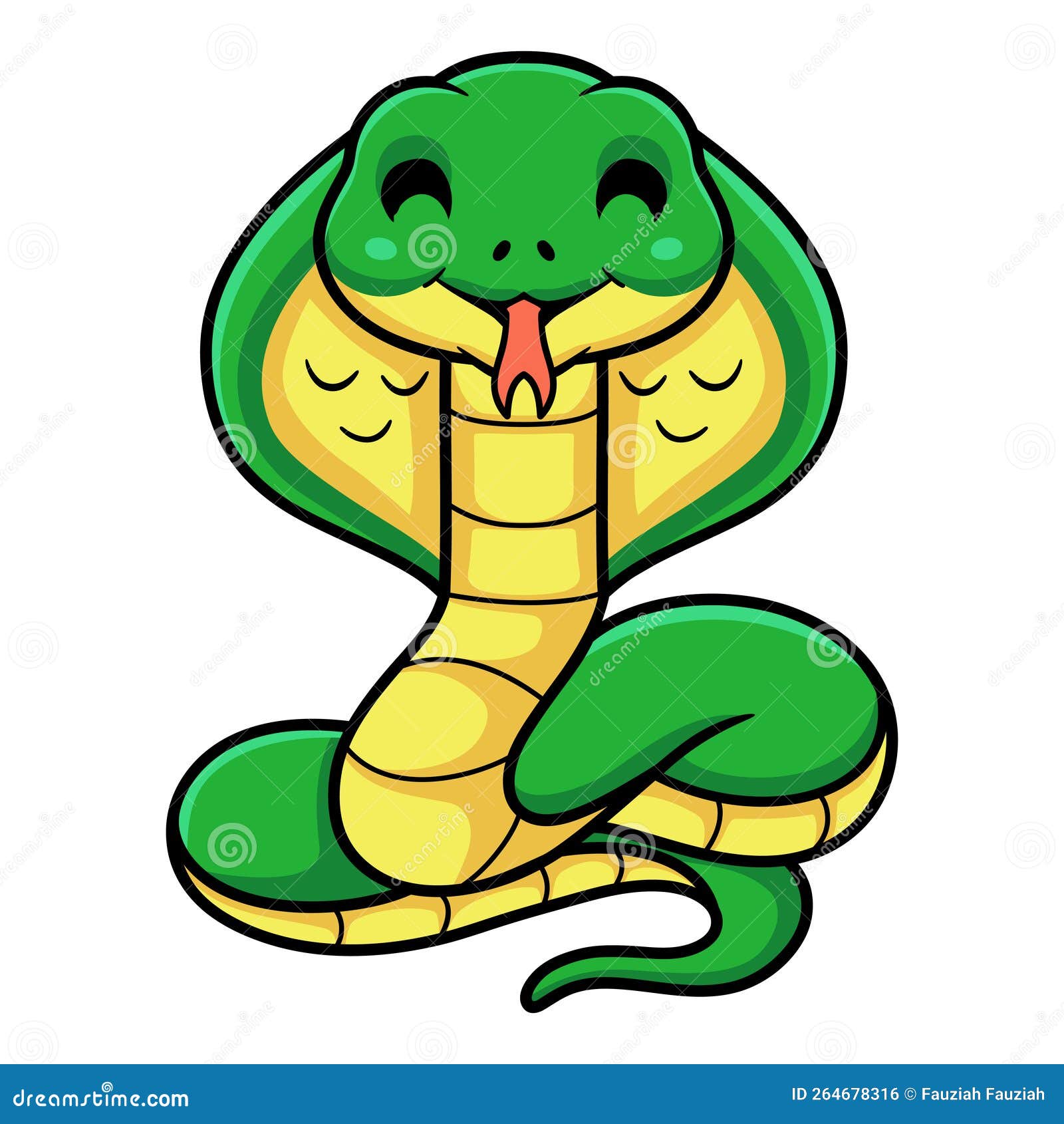 Cute Little Cobra Snake Cartoon Stock Vector - Illustration of cartoon ...
