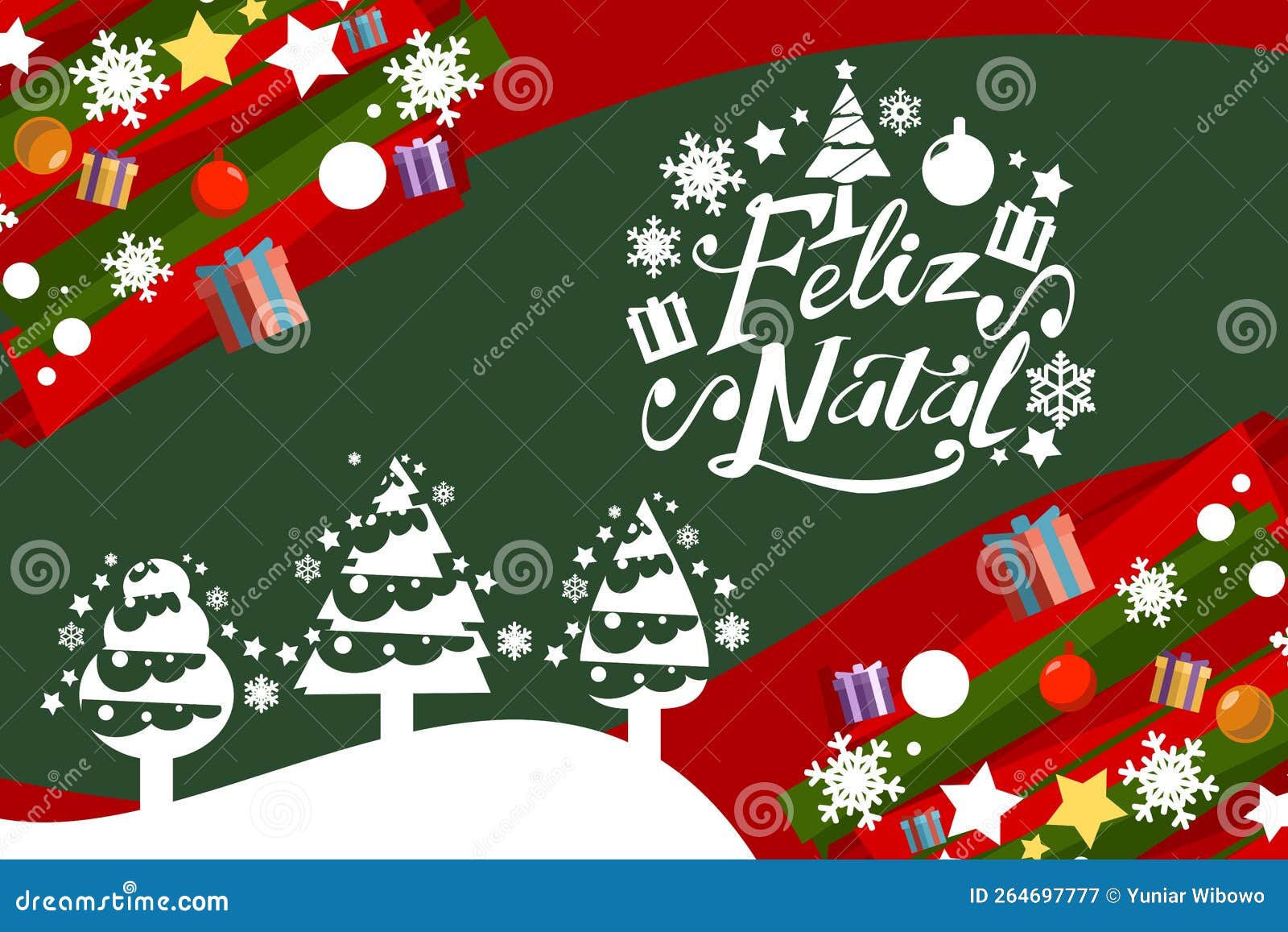Translation: Merry Christmas. Feliz Natal Vector Text Calligraphic ...