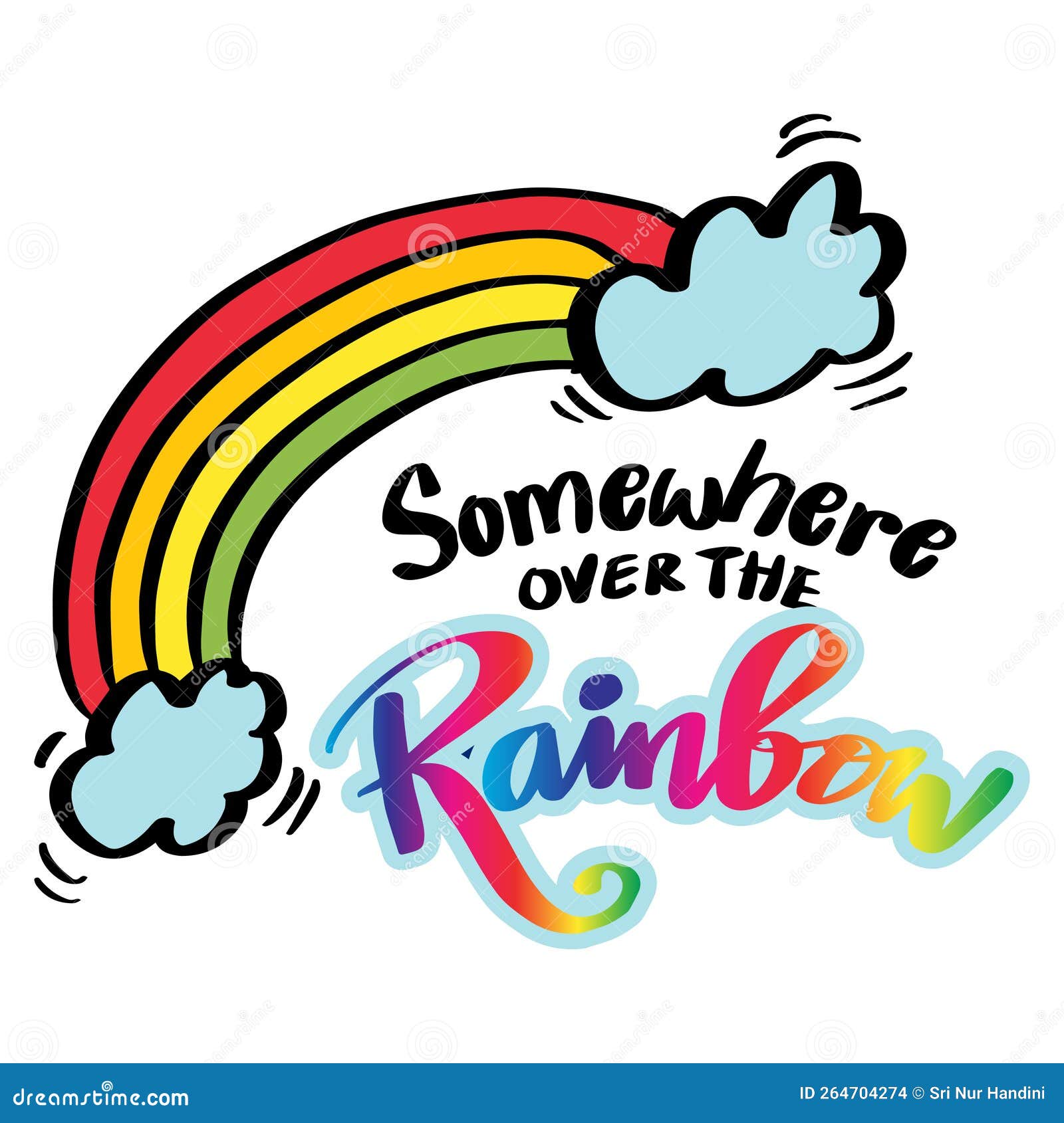 Somewhere Over the Rainbow, Hand Lettering. Poster Quote Stock ...
