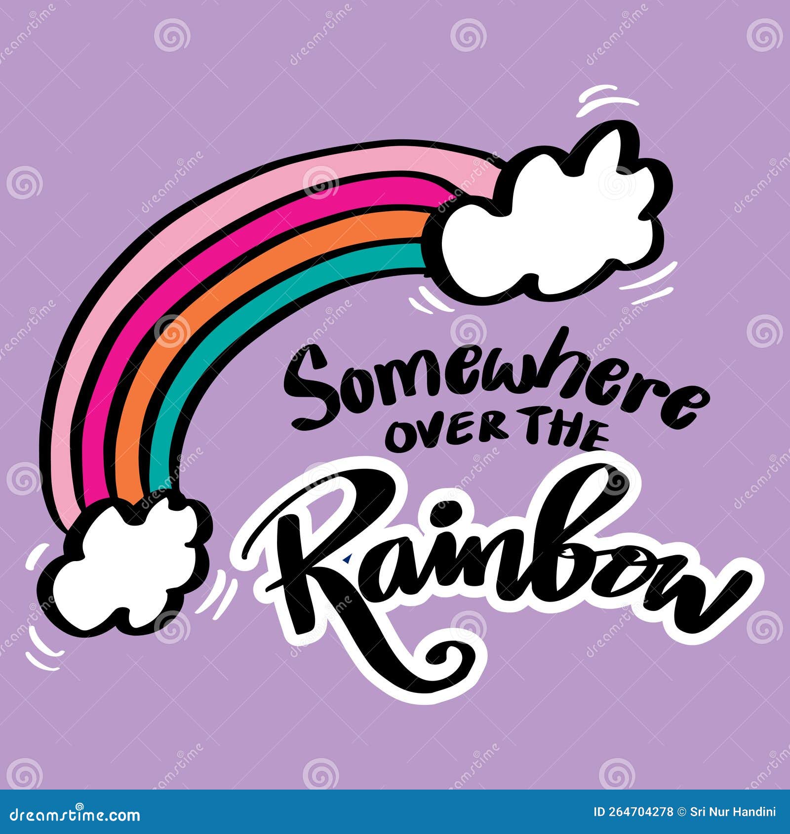 Somewhere Over the Rainbow, Hand Lettering. Poster Quote Stock ...