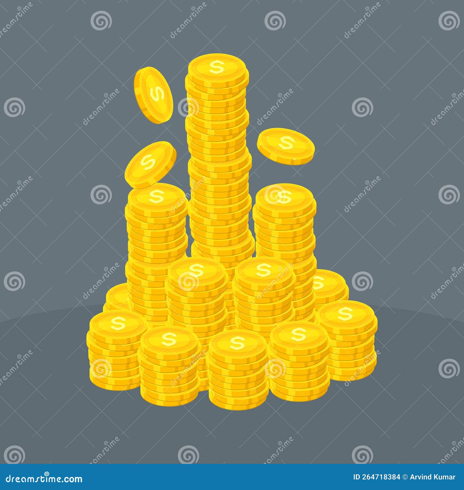 Stack of Coins with Dollar Symbol, Treasure, Earning from Stock Market ...