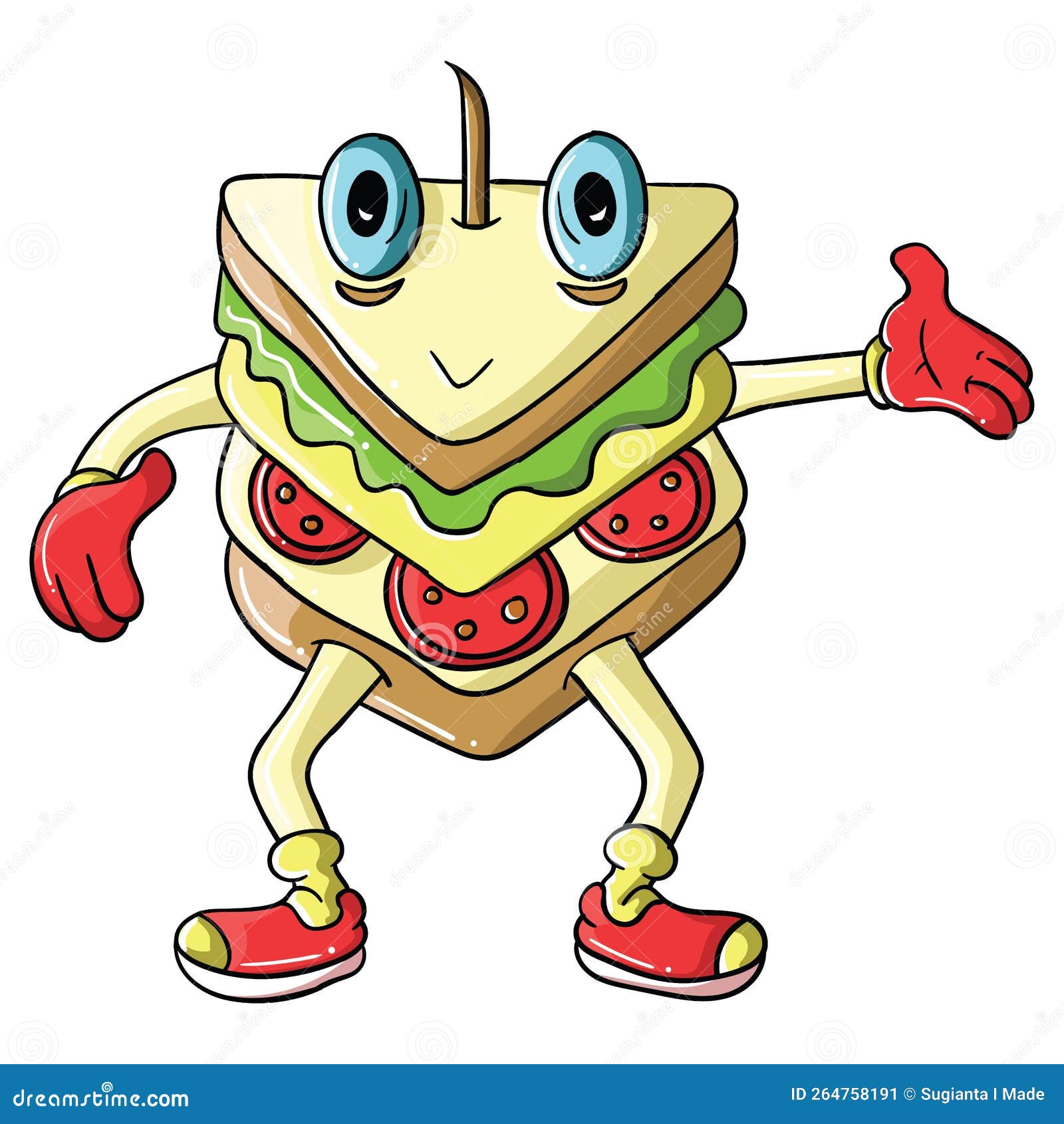 Cute Sandwich Cartoon Vector Character Stock Vector - Illustration of ...